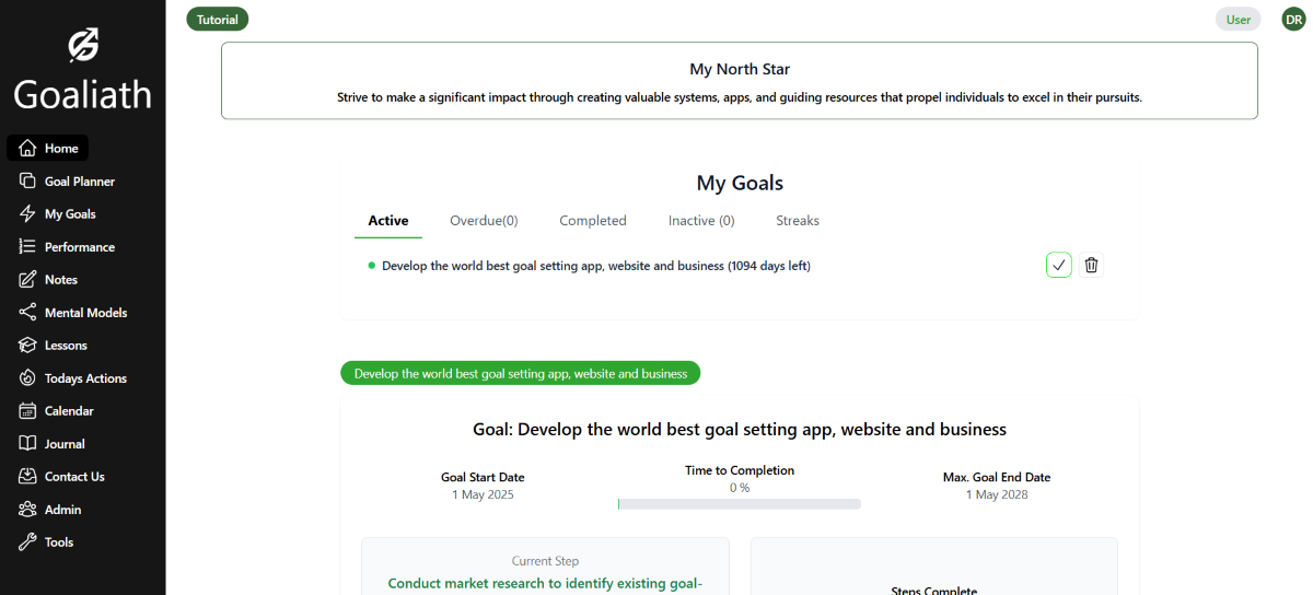 Goaliath | Goal Setting App with AI Daily Planning